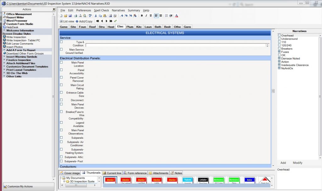 3D-CMS – InterNACHI Inspection Narrative Library
