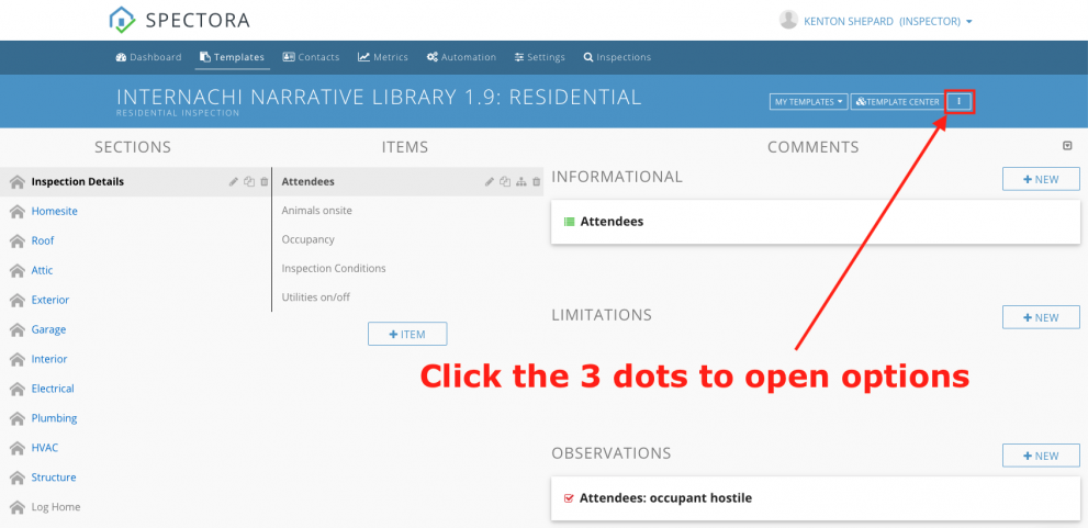 Duplicating a Template – InterNACHI Inspection Narrative Library