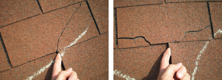 Shingle Cracking/Splitting – InterNACHI Inspection Narrative Library