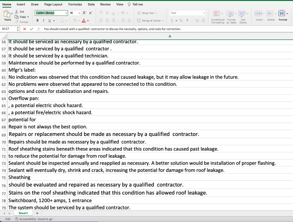 Developing a Recommendation Lexicon – InterNACHI Inspection Narrative ...